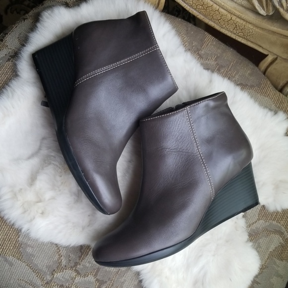 Clarks | Shoes | Clarks Crystal Basil Wedge Booties | Poshmark